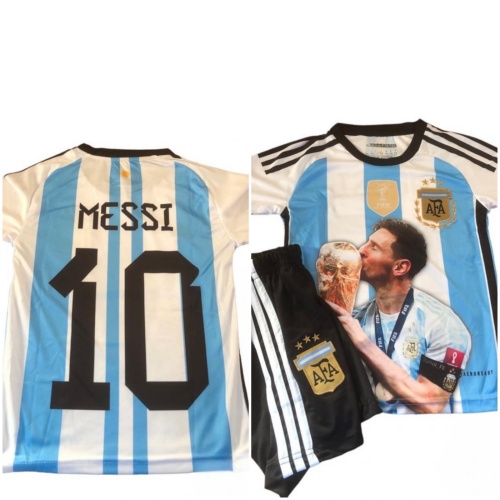 Footballmania - Focis ajándékok - Messi argentin VB gyerek mezgarnitúra ...